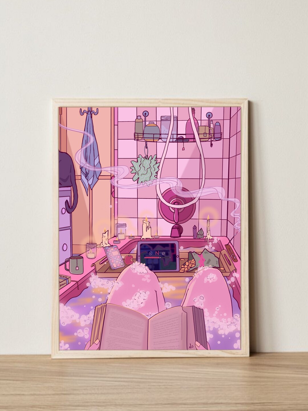 Original Art self Care Sunday Aesthetic Art Soft Girl - Etsy