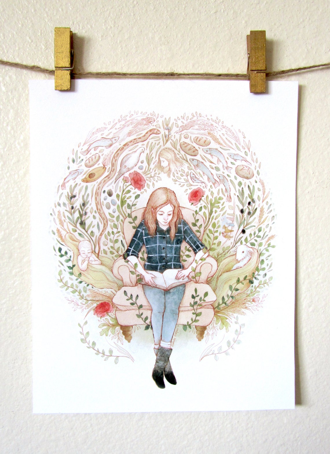 Fine Art Print - "feast" // Girl Reading Scriptures // LDS Art ...