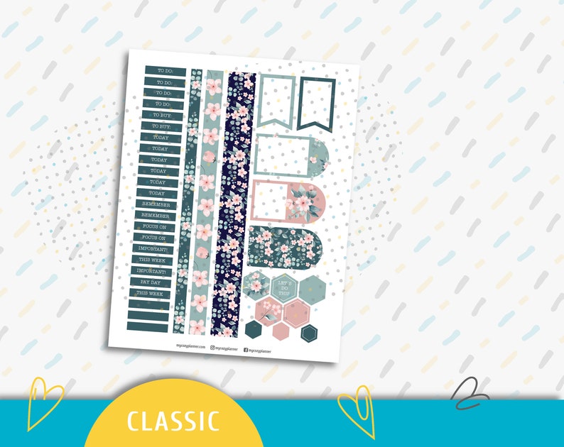 Printable Flowers Planner Sticker Kit: Weekly Stickers (digital ...