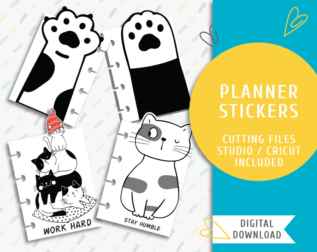 Cat Planner Dividers. Printable Planner Tabs. Dividers for Mcro Happy ...
