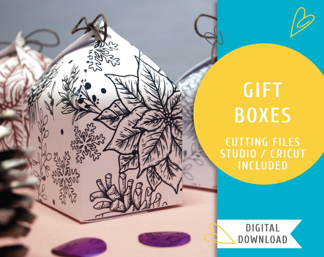 Winter Gift Box Kit. Printable Christmas Decor. Christmas Flower / GB ...