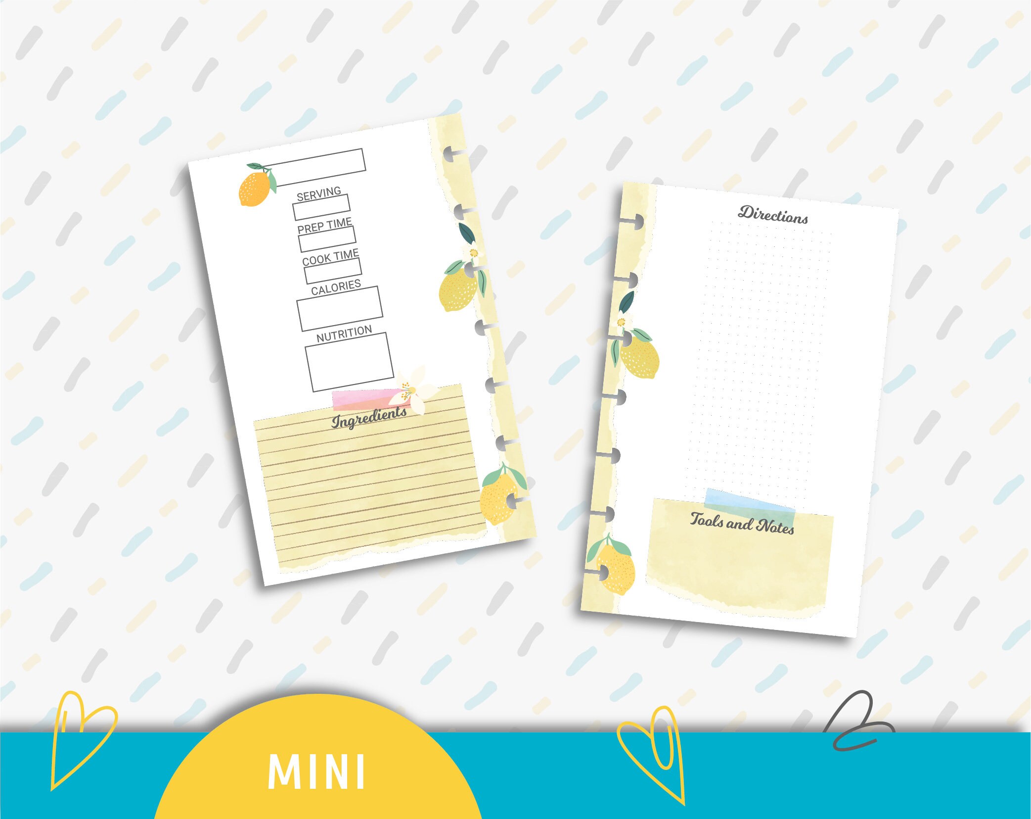 Printable Recipe Planner Pages. Printable the Happy Planner - Etsy