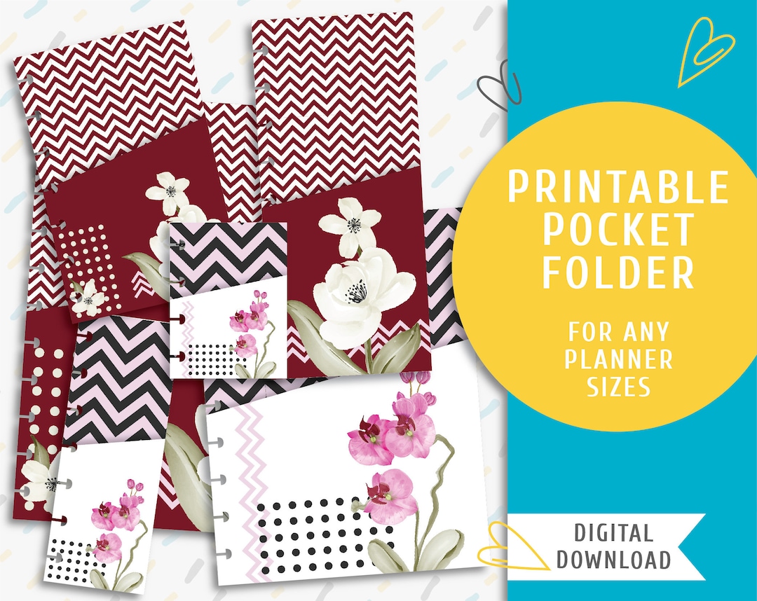 Printable Planner Pocket Folder Kit. Printable Planner Folder System ...