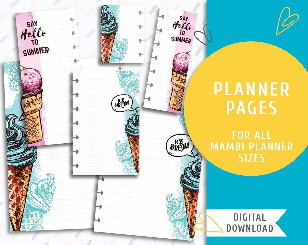 Ice Cream Planner Pages: Printable Note Paper Kit (digital Download) - Etsy