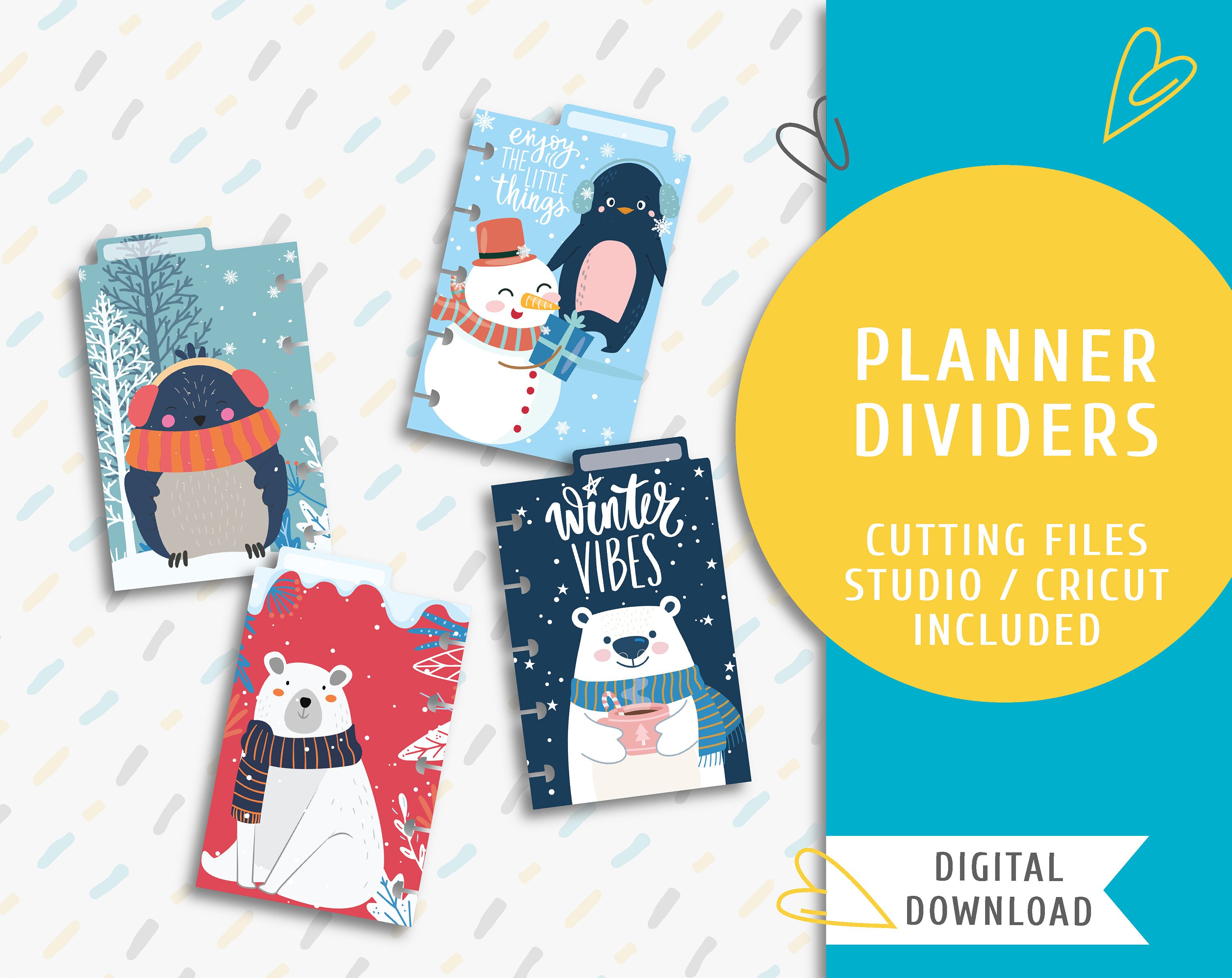Cute Winter Planner Dividers. Printable Planner Tabs. Dividers - Etsy