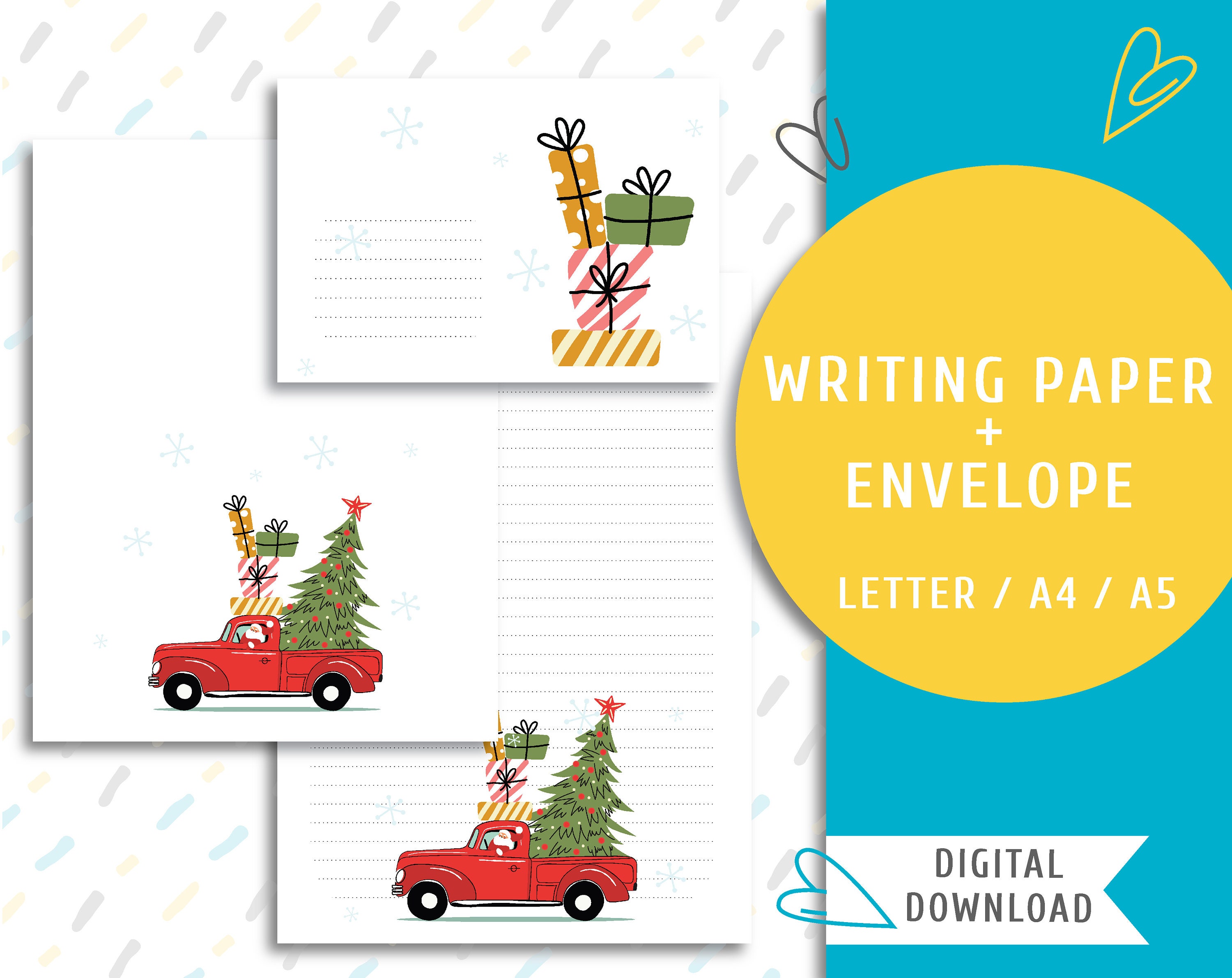 Printable Writing Paper Printable Letter Paper And An Etsy Printable Writing Paper Printable Letter Paper And An Etsy
