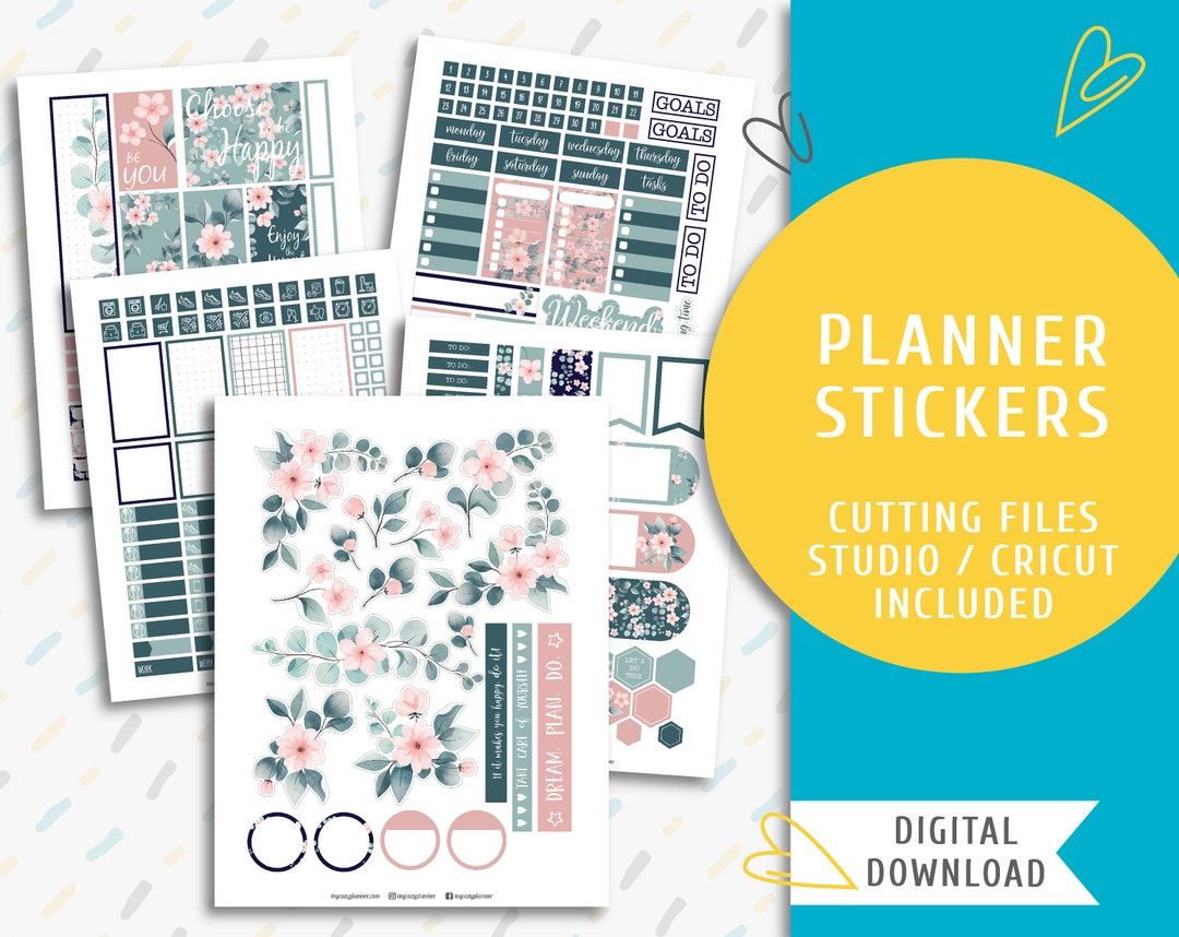 Printable Flowers Planner Sticker Kit. Weekly Planner Stickers. Elegant ...