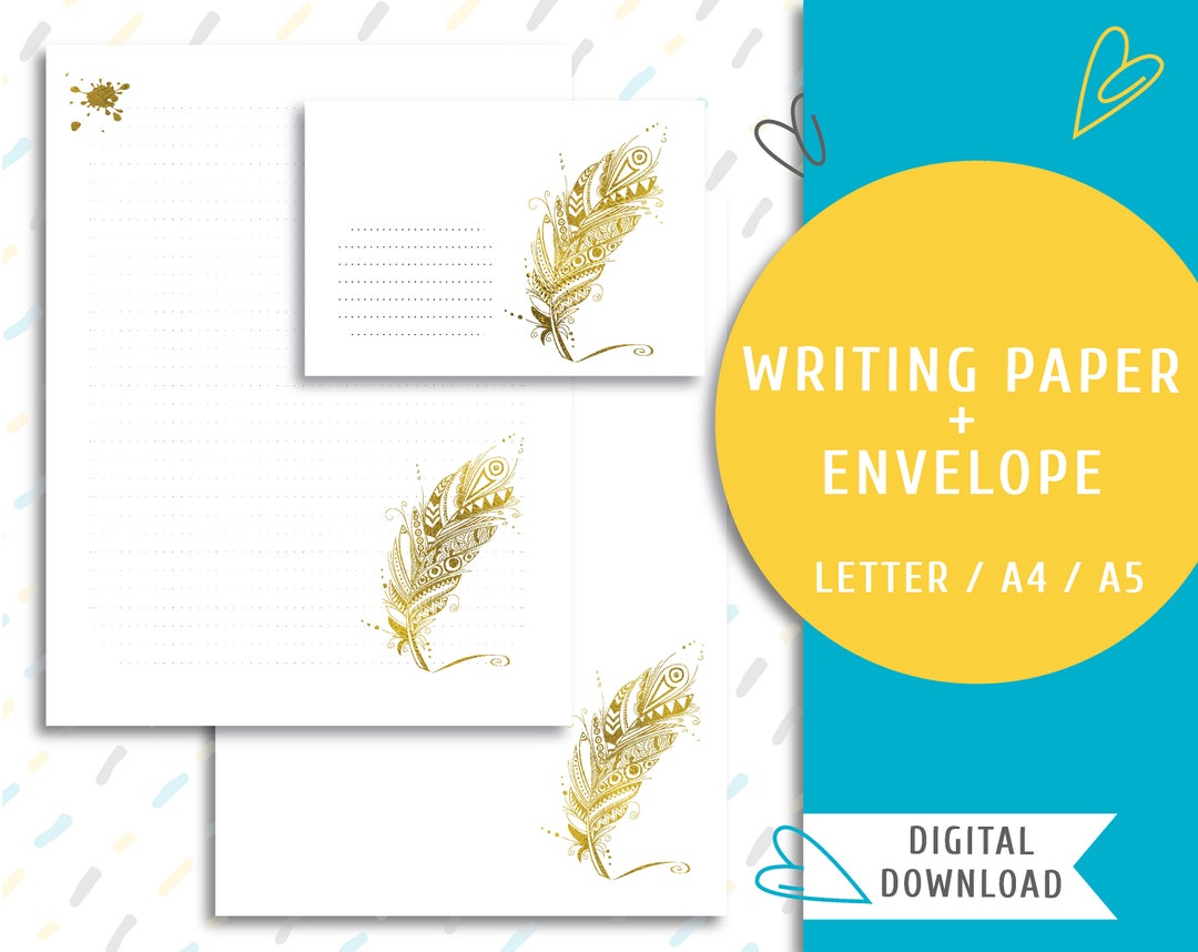 Printable Writing Paper. Printable Letter Paper and an Envelope ...