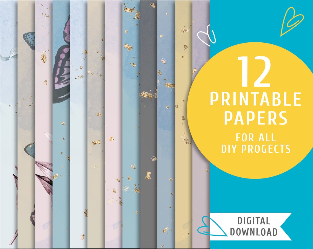 Printable Papers. Digital Watercolor Paper. Instant Download Scrapbook ...