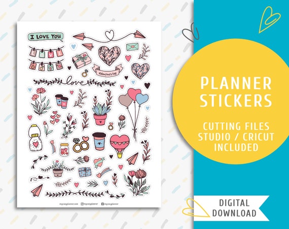 Cute Doodle Stickers. Instant Download Planner Sticker Kit. | Etsy