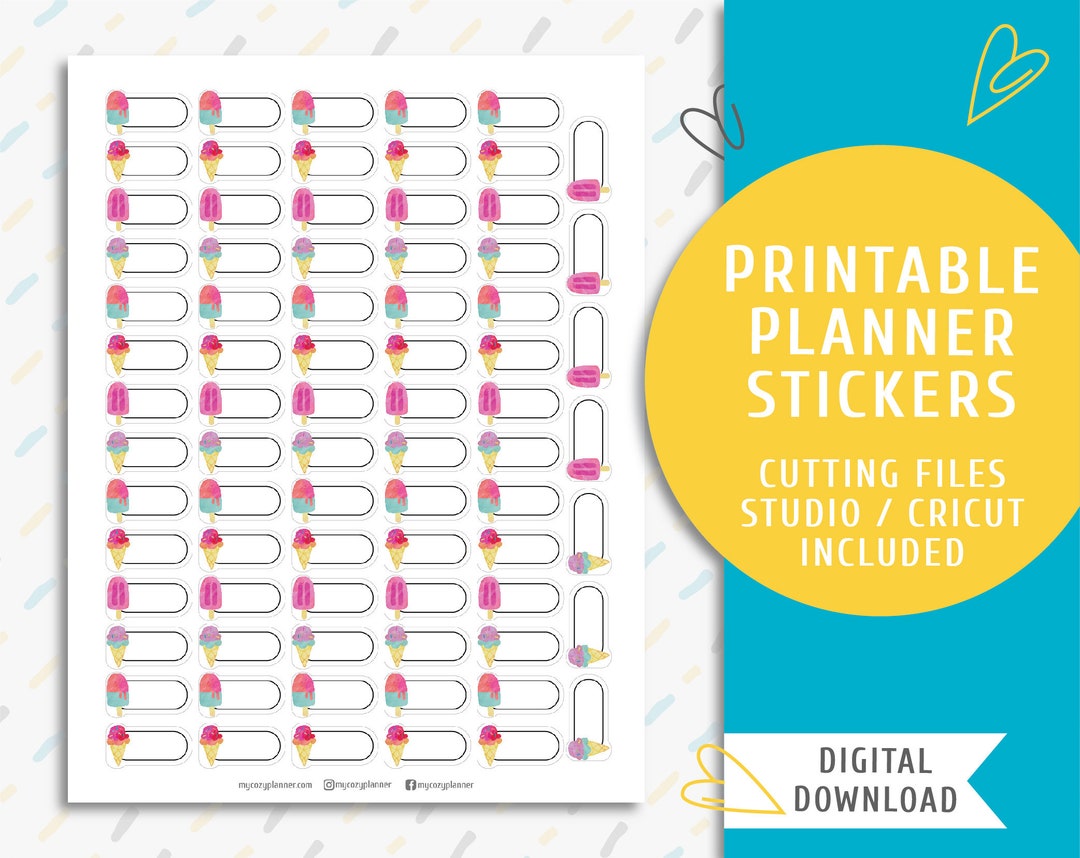 Printable Ice Cream Planner Stickers: Appointment, Event, Meeting ...