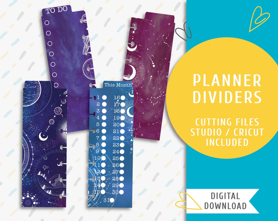 Mystery Galaxy Planner Dividers: Printable Planner Tabs (digital ...