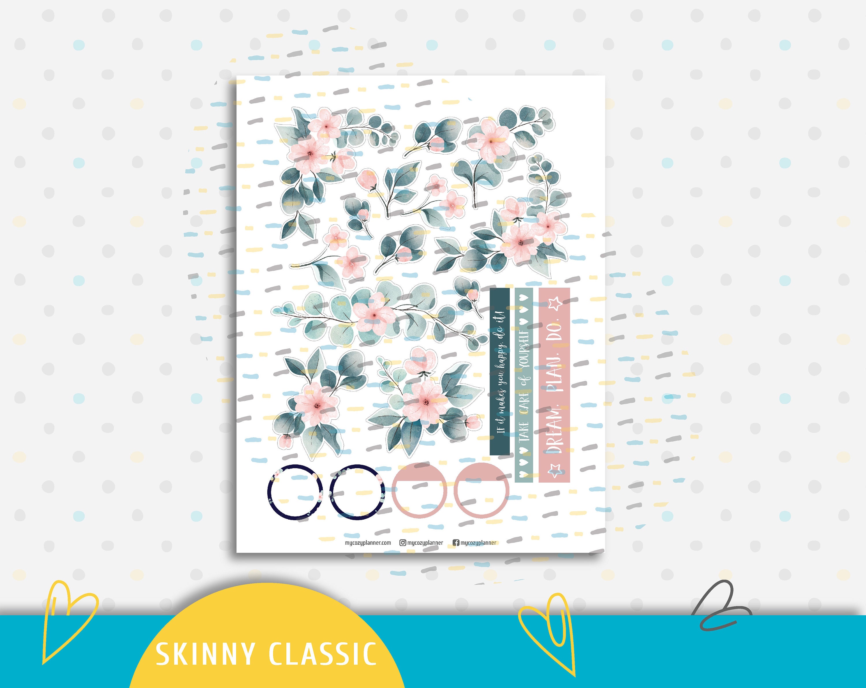 Printable Flowers Planner Sticker Kit. Weekly Planner Stickers. Elegant ...