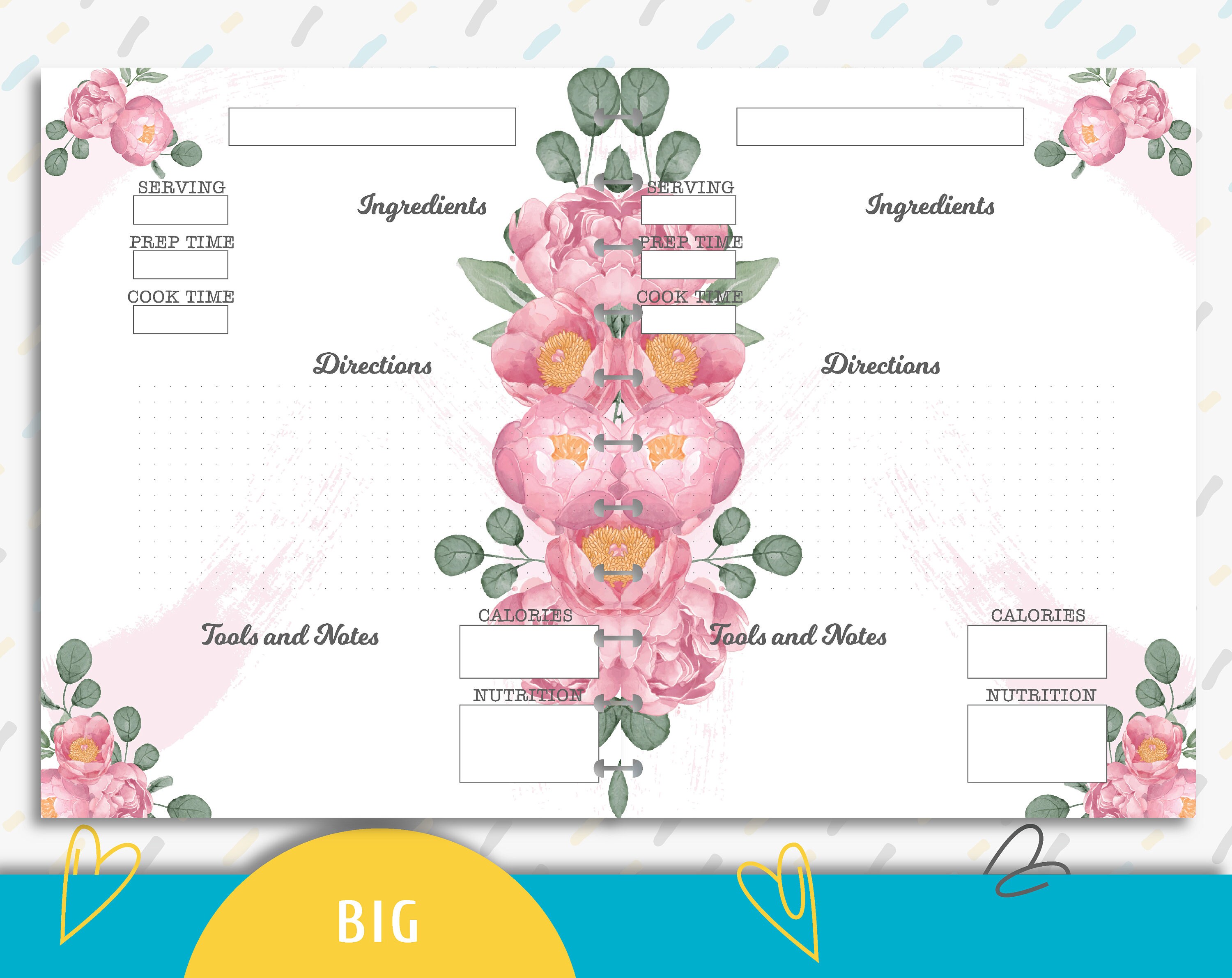 Printable Recipe Planner Pages. Printable the Happy Planner Inserts ...