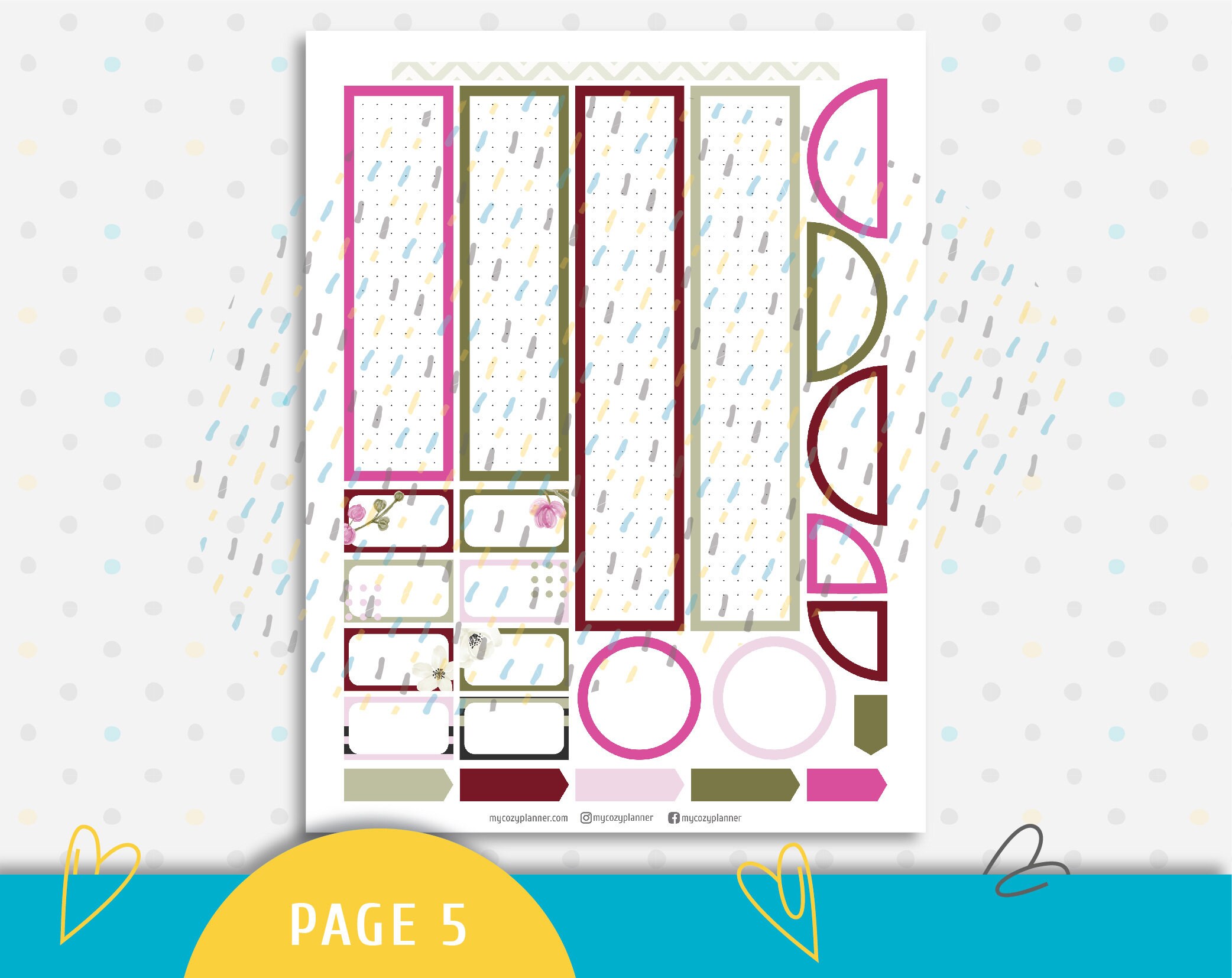 Printable Floral Planner Sticker Kit. Weekly Planner Stickers. Pink ...