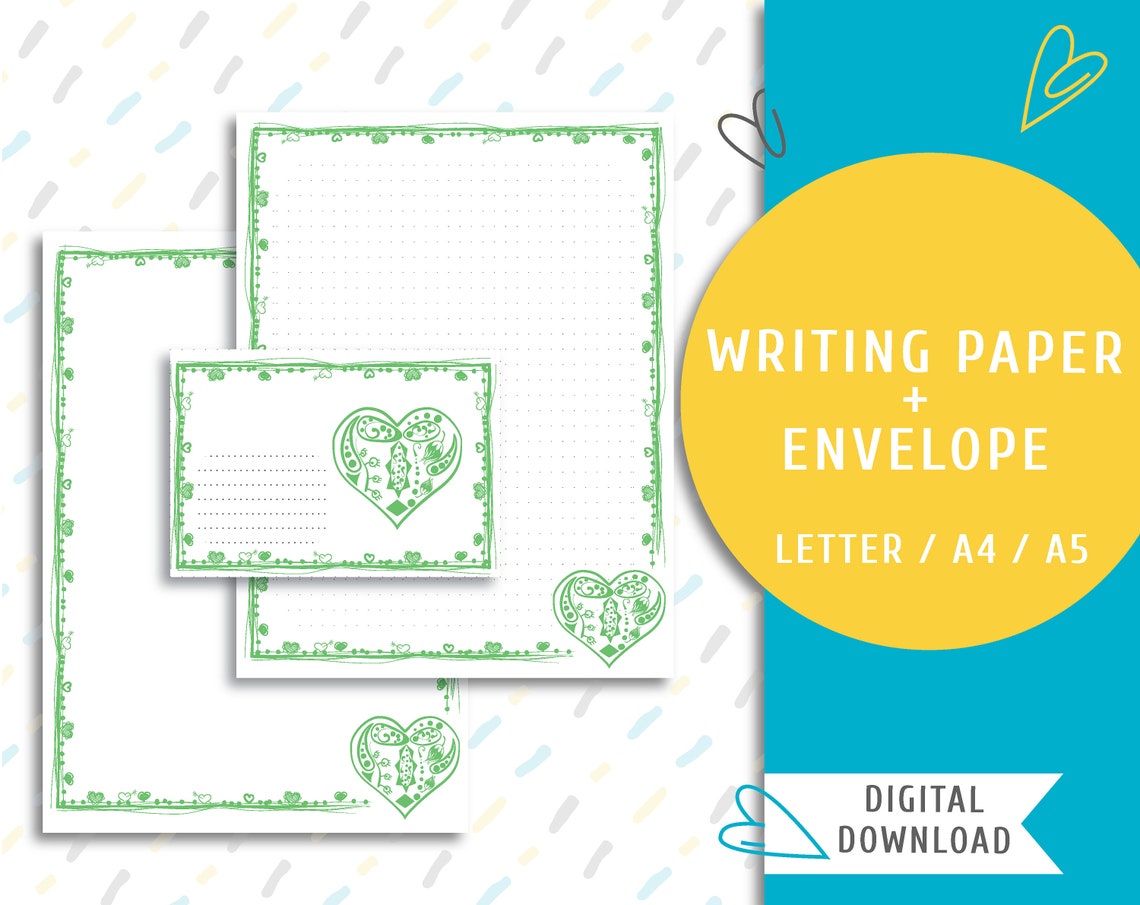 Printable Writing Paper. Printable Letter Paper and an Envelope ...