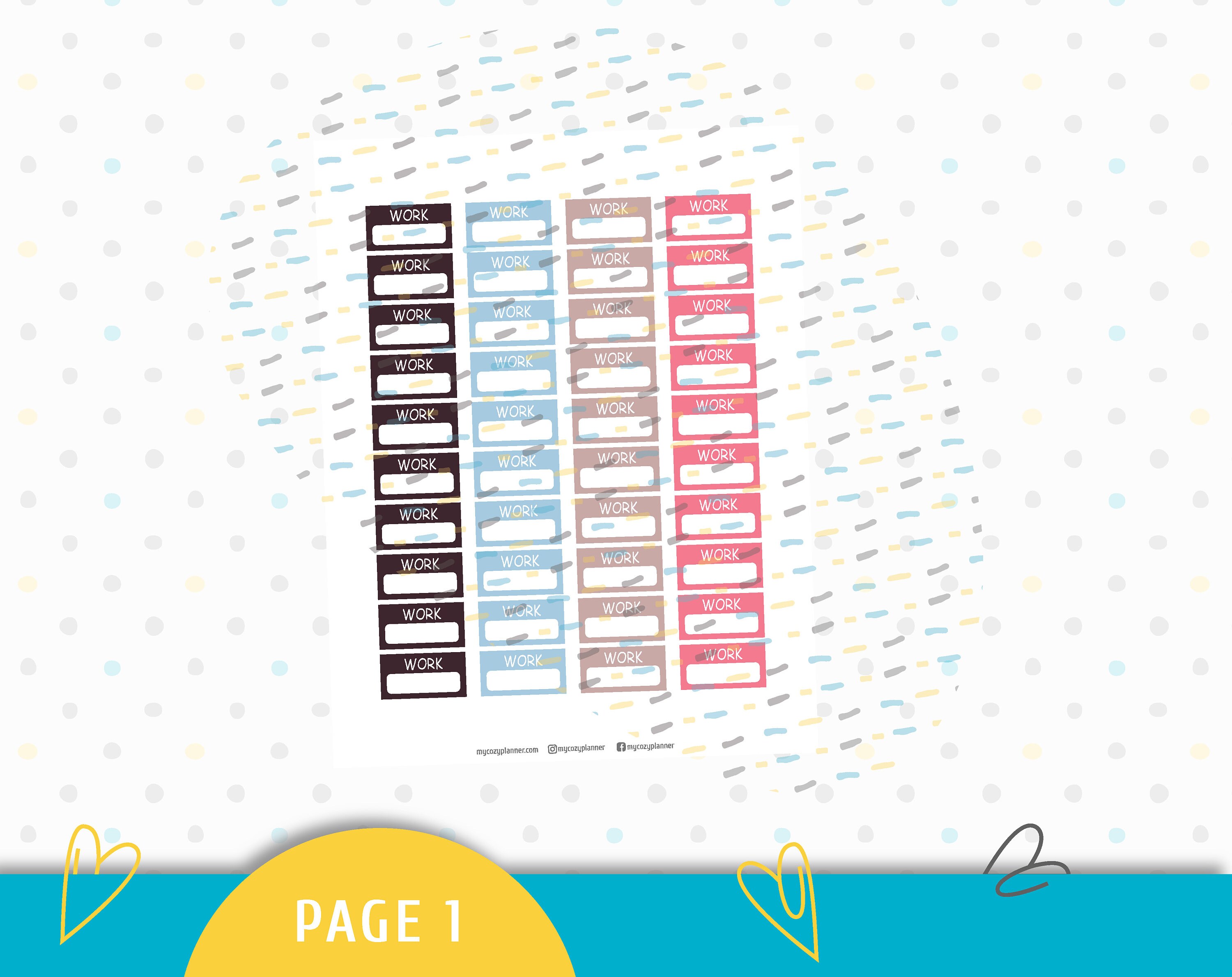 Printable Stickers. Instant Download Planner Sticker Kit. Doodle Love ...