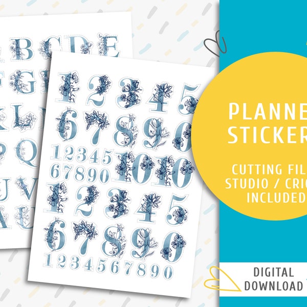 Letter and Number Stickers - Etsy