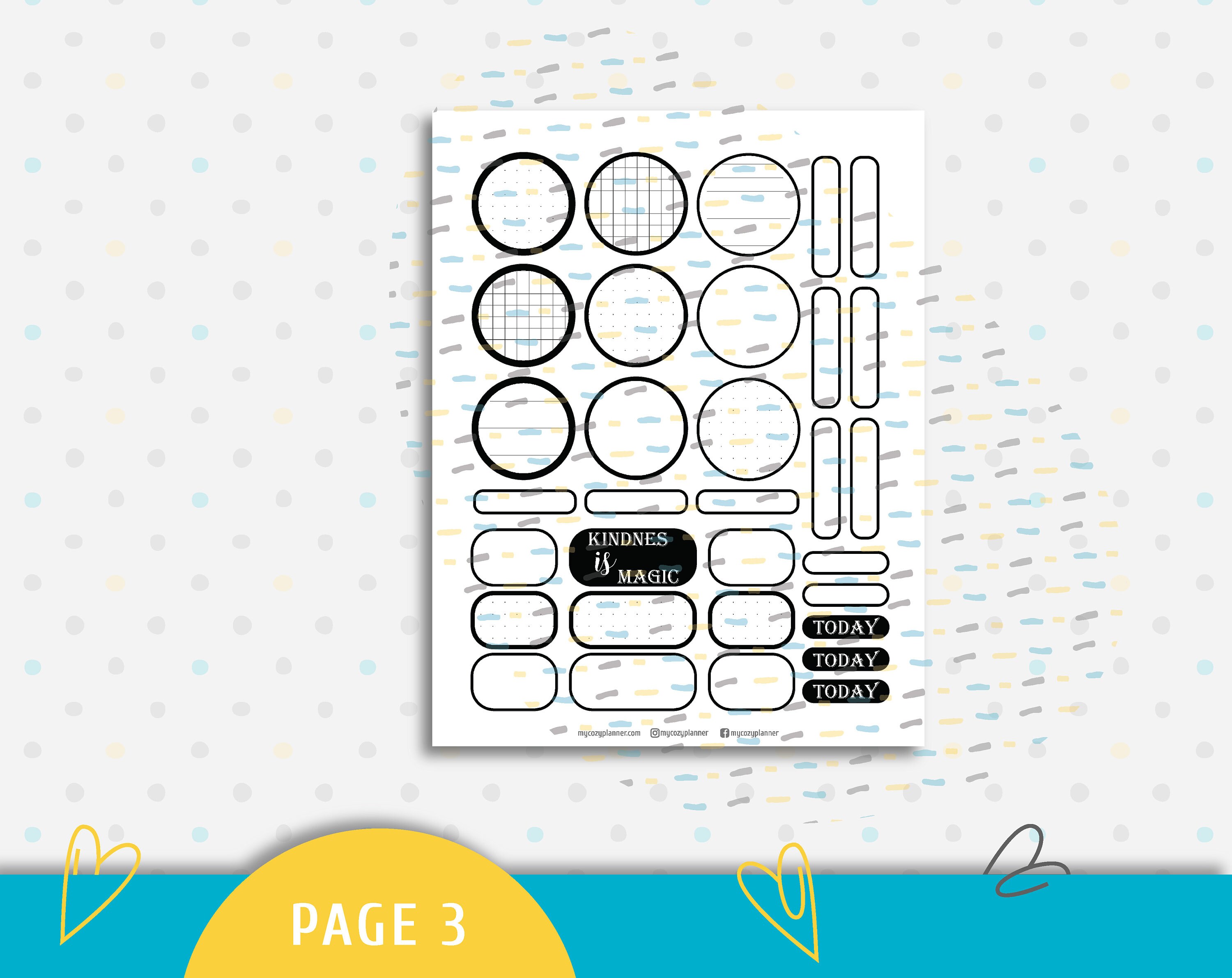 Printable Black Frame Stickers. Instant Download Planner Sticker Kit ...