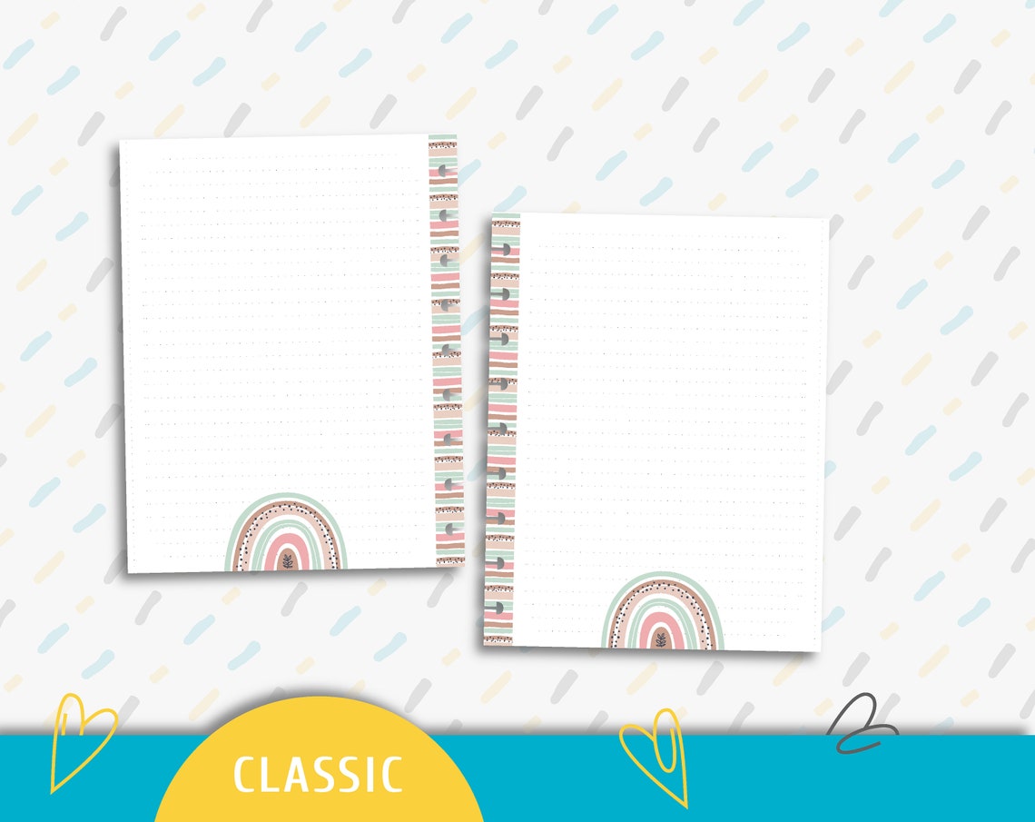 Rainbow Note Planner Pages: Lined & Blank Inserts (digital Download) - Etsy
