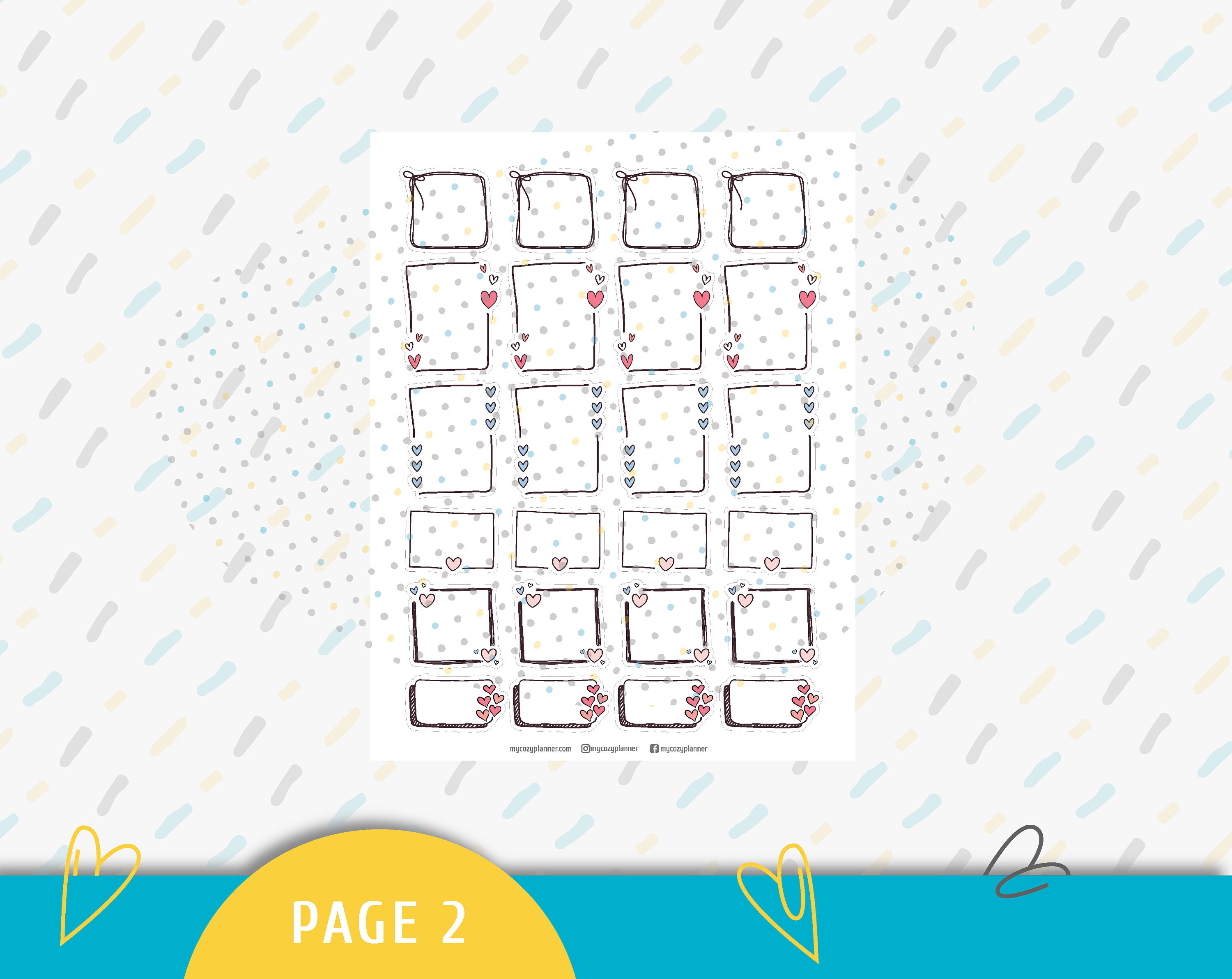 Printable Stickers. Instant Download Planner Sticker Kit. Doodle Love ...