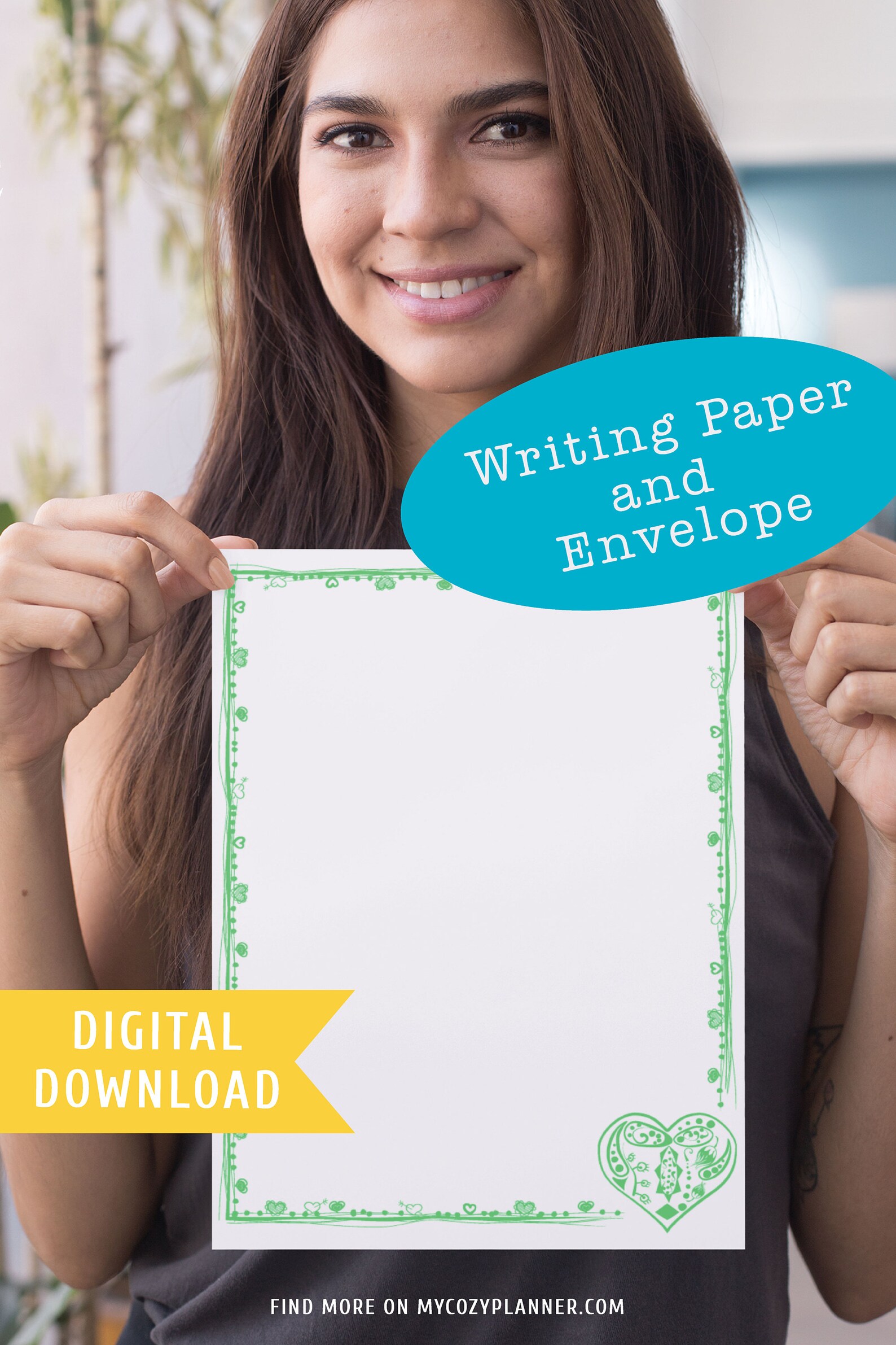 Printable Writing Paper. Printable Letter Paper and an Envelope ...