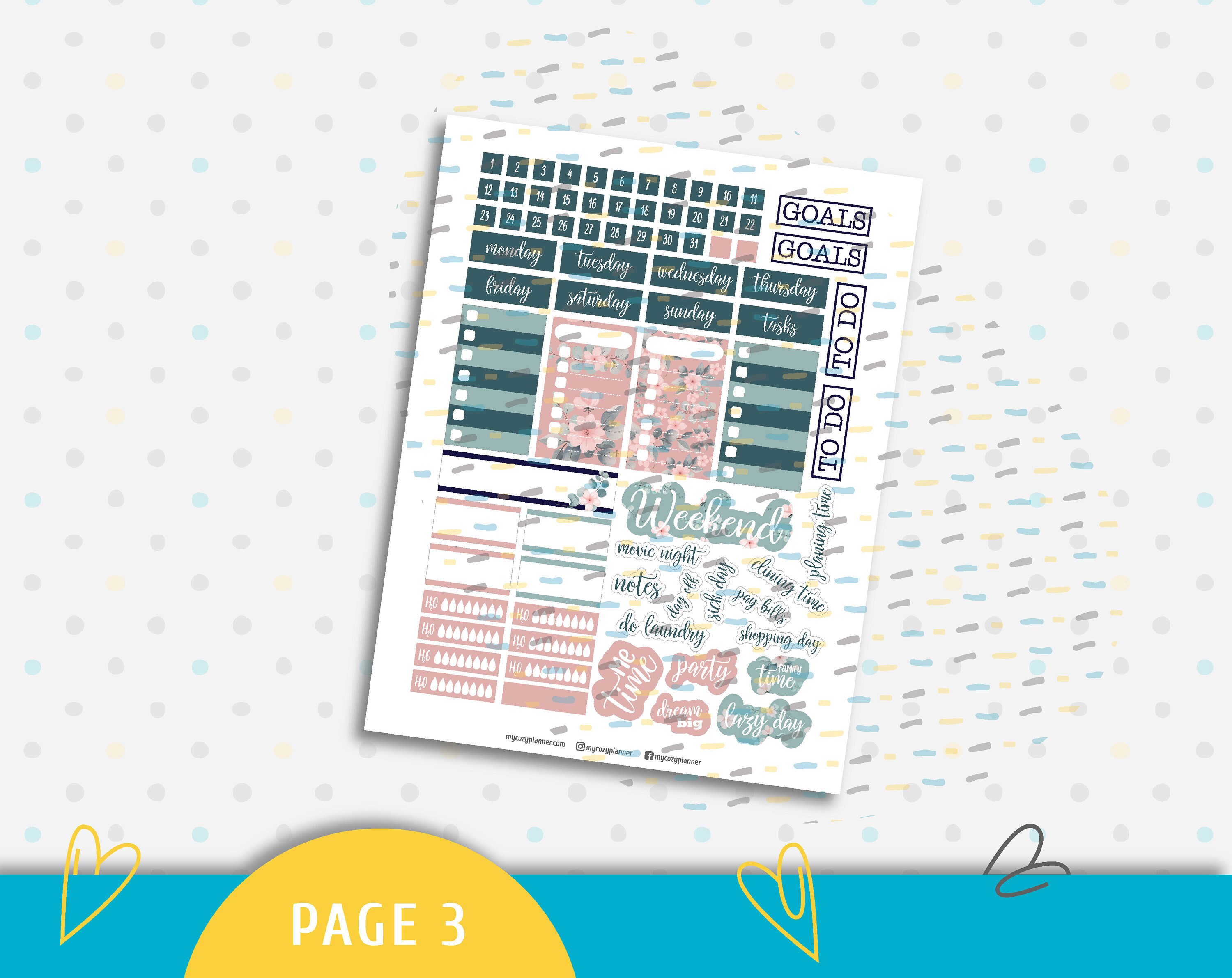 Printable Flowers Planner Sticker Kit: Weekly Stickers (digital ...