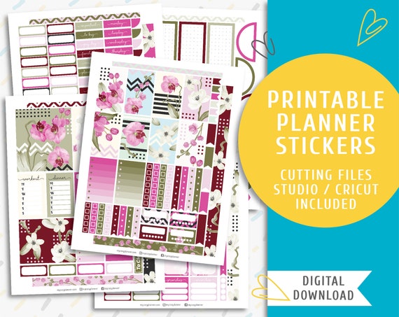 Printable Floral Planner Sticker Kit. Weekly Planner Stickers. - Etsy
