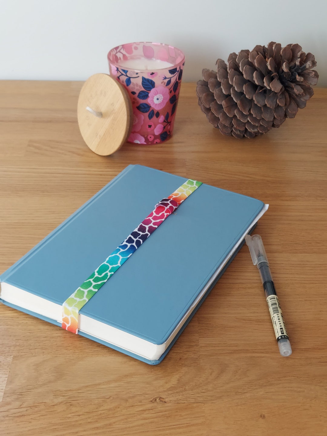 Rainbow Giraffe Print Elastic Journal/ Notebook / Diary Bookmark With ...
