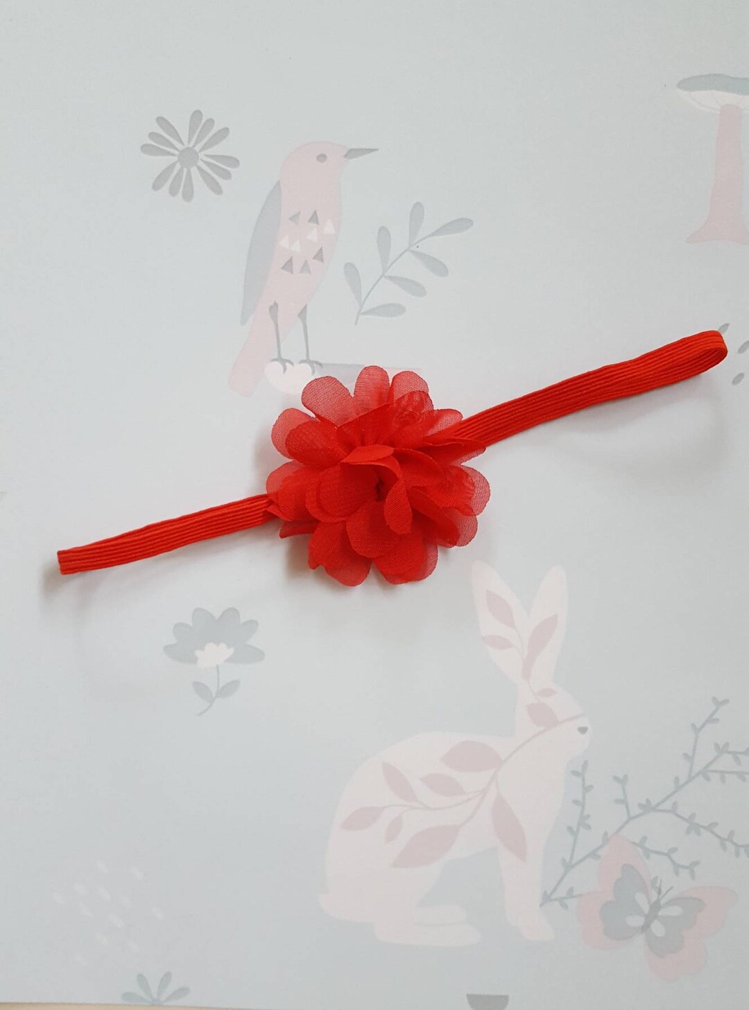 Rot Baby Kleinkind Organza Blume Stirnband - Etsy.de