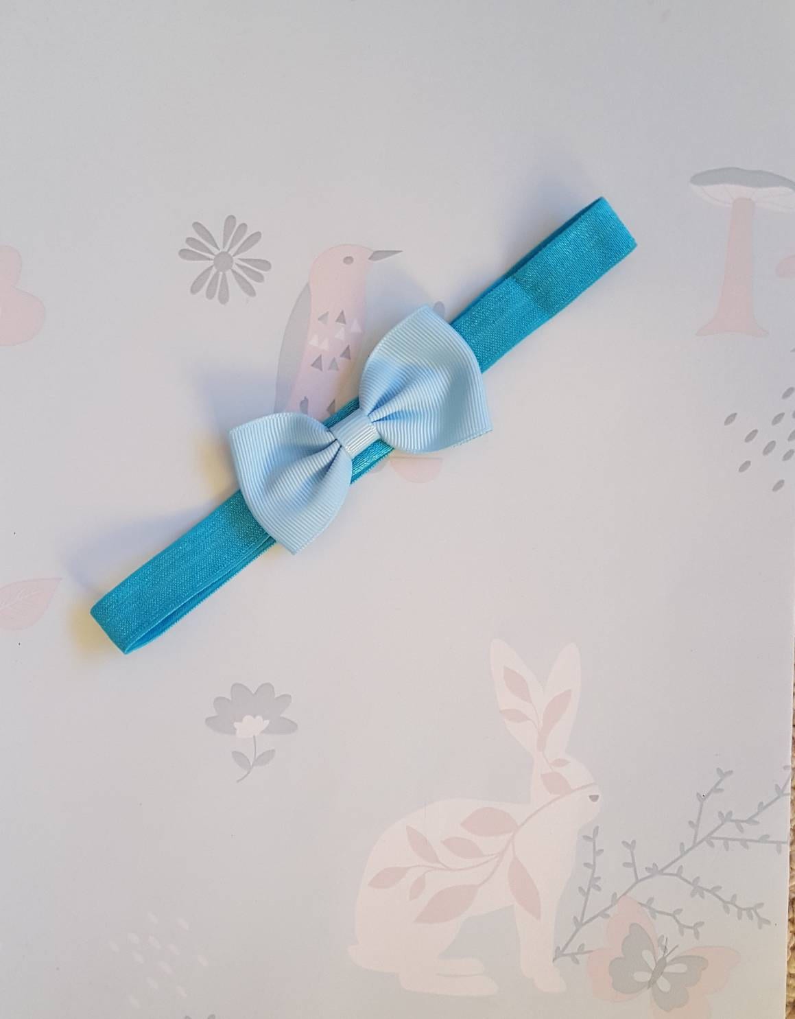 Baby Toddler Baby Blue Ribbon Bow Elastic Headband | Etsy