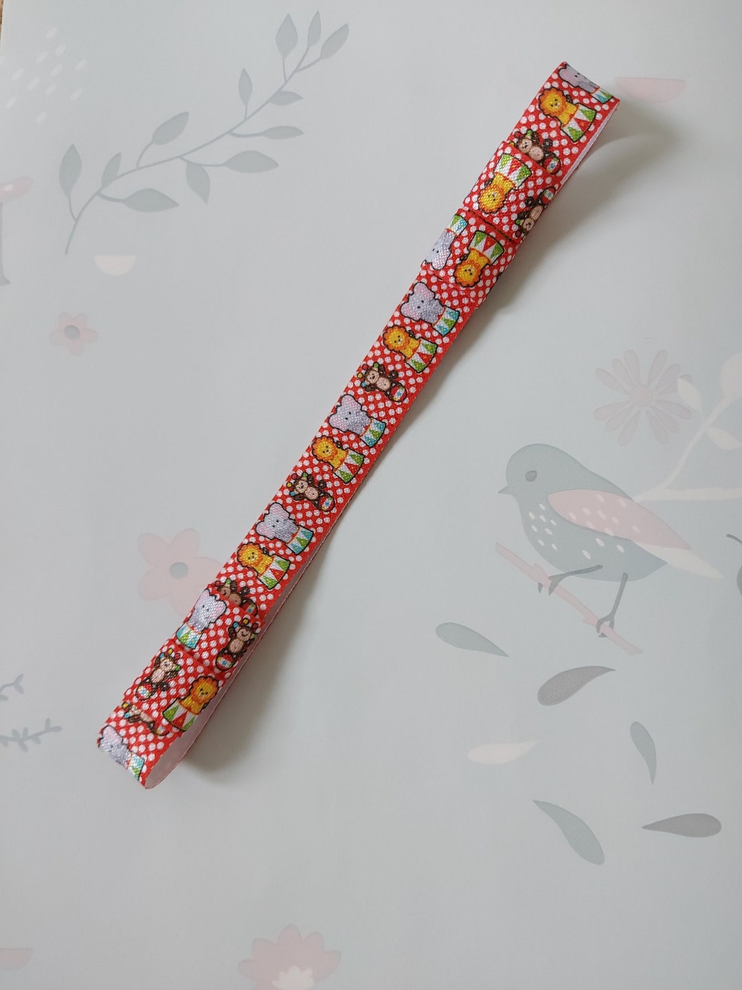 Bespoke Red Zoo Circus Animals Hearing Aid Soft Elastic Headband for ...