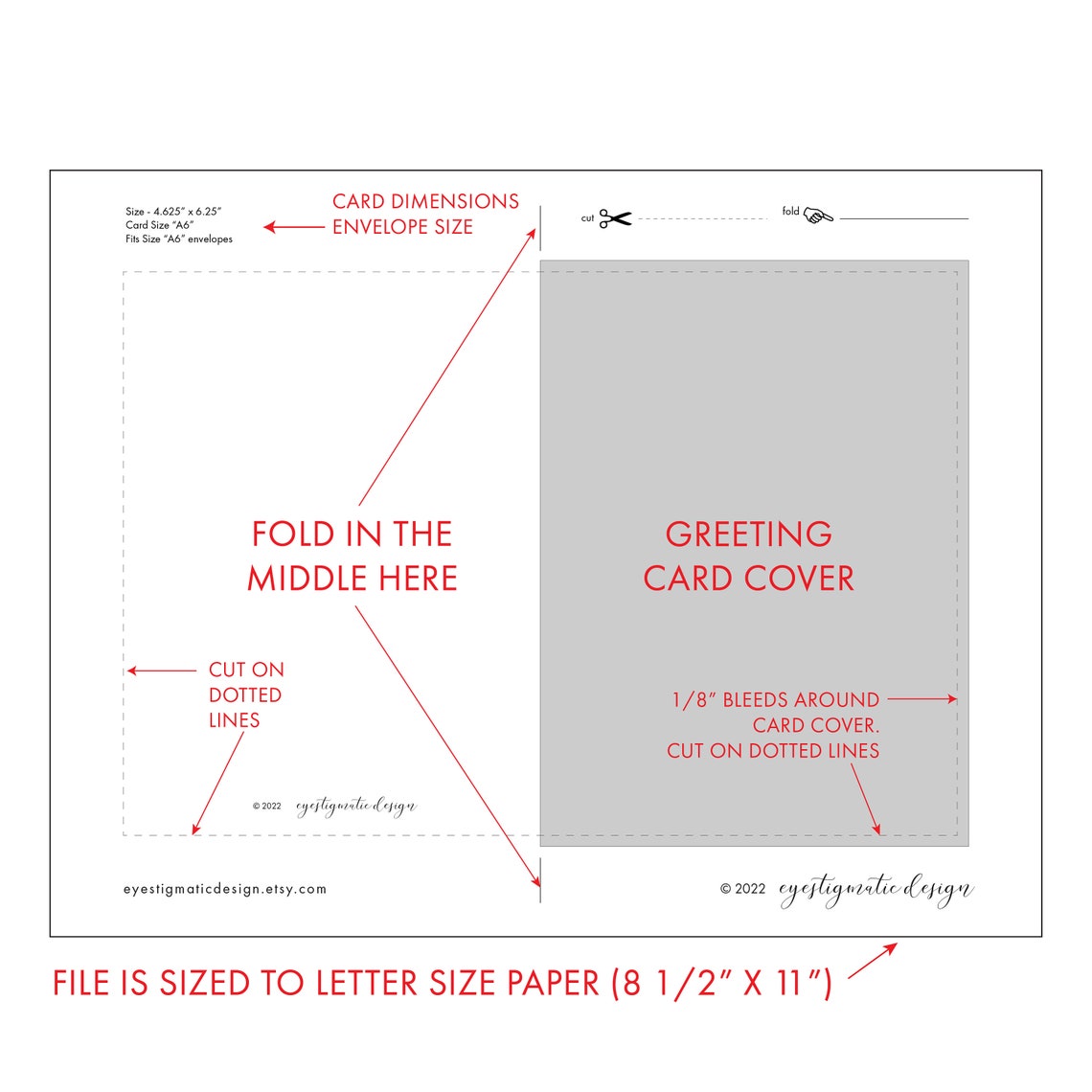 A6 4.625 X 6.25 Printable Christmas Card Instant Download - Etsy