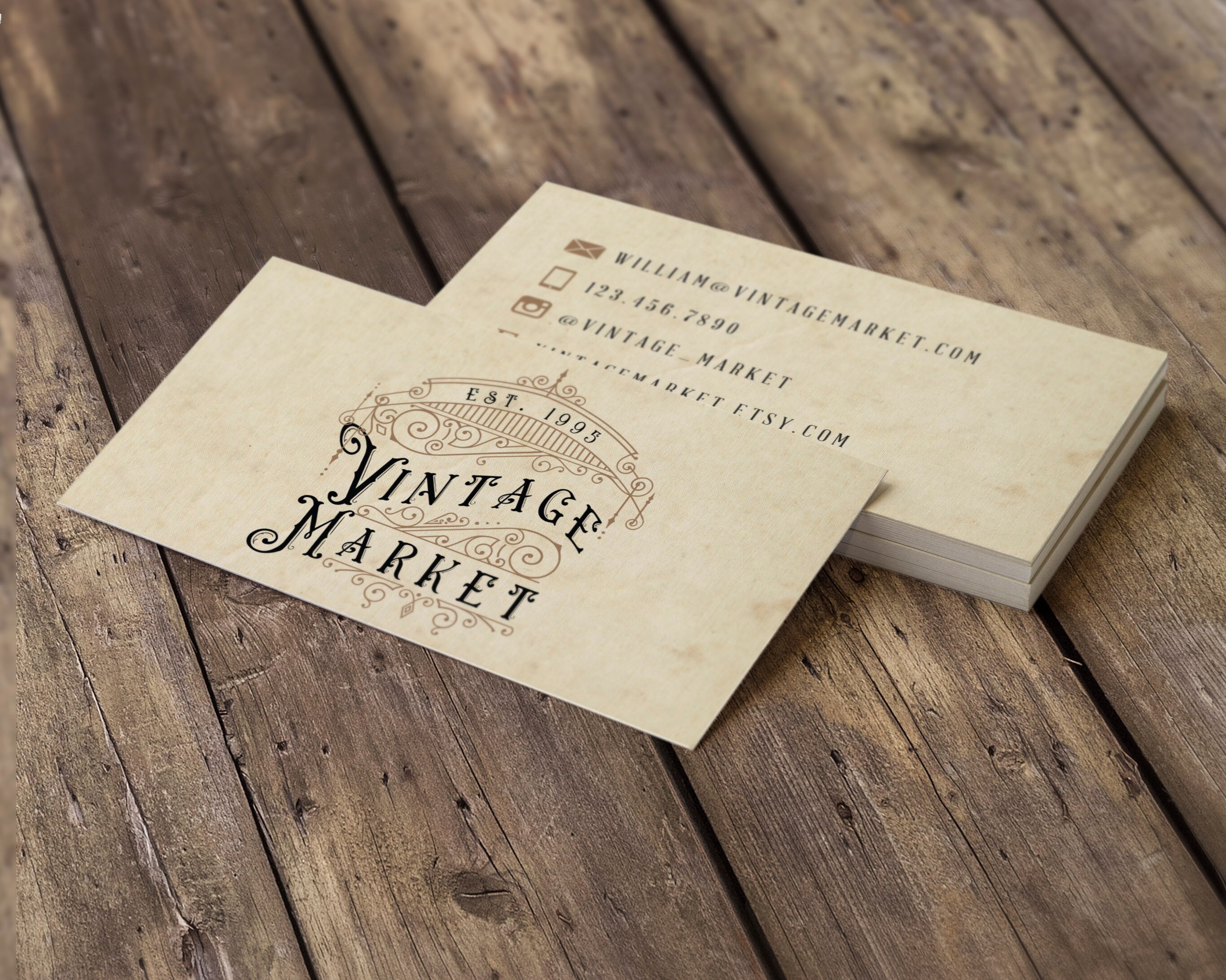 Vintage Market Premade Logo Graphic Design Pre Made Business | Etsy