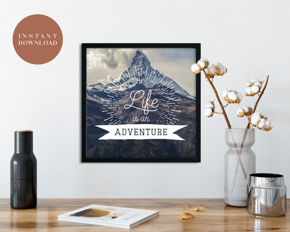 Square Life is an Adventure Digital Print Printable Wall | Etsy