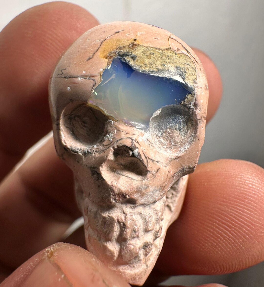 Opal Skull Carving Natural Matrix Crystal Skull, Skull Carving, Quartz ...