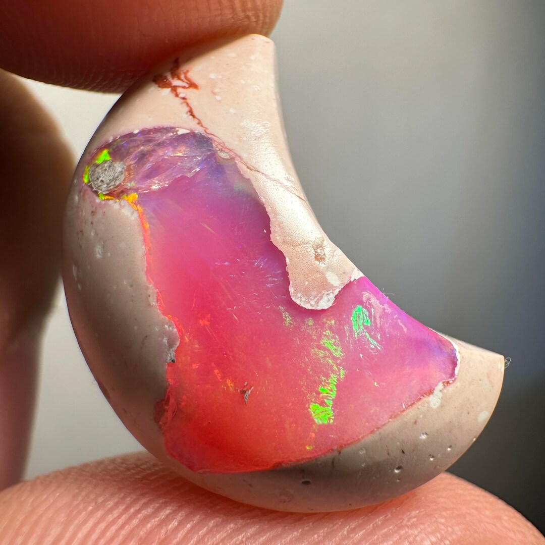 Pink Glxy Opal Moon Mm Crystal Quartz 23. X 16.5 X 7.8 Mm , Australian ...