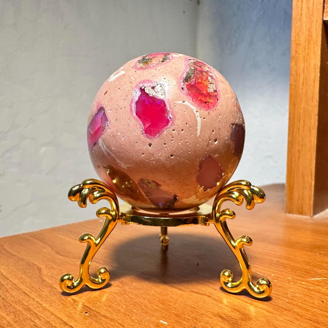 1 Sphere Pastel Colors Galaxy Opal 45.50 Mm Diameter, Pink Tone Sphere ...
