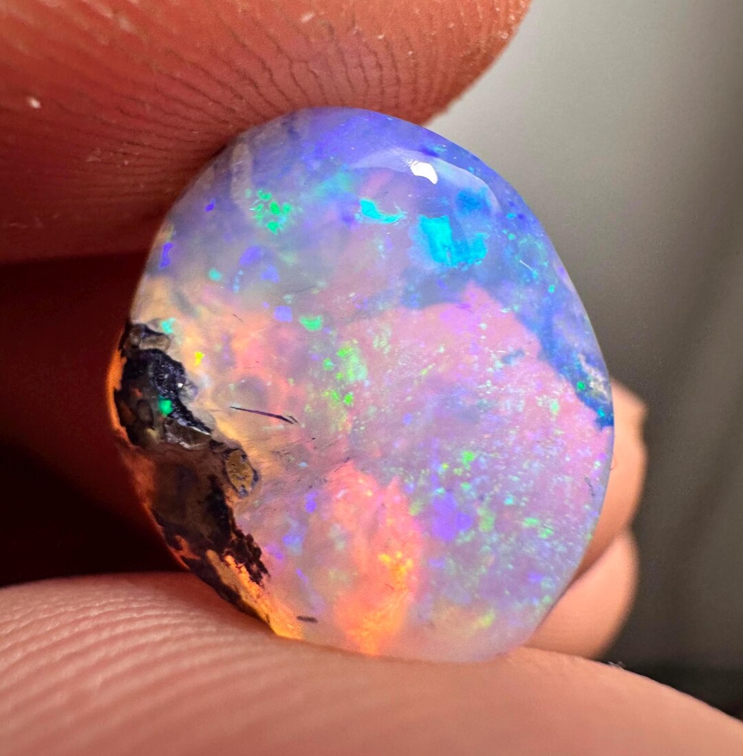 Carved Pinfire Water Opal, Free Form Opal, Pinfire Opal, Blue Opal ...