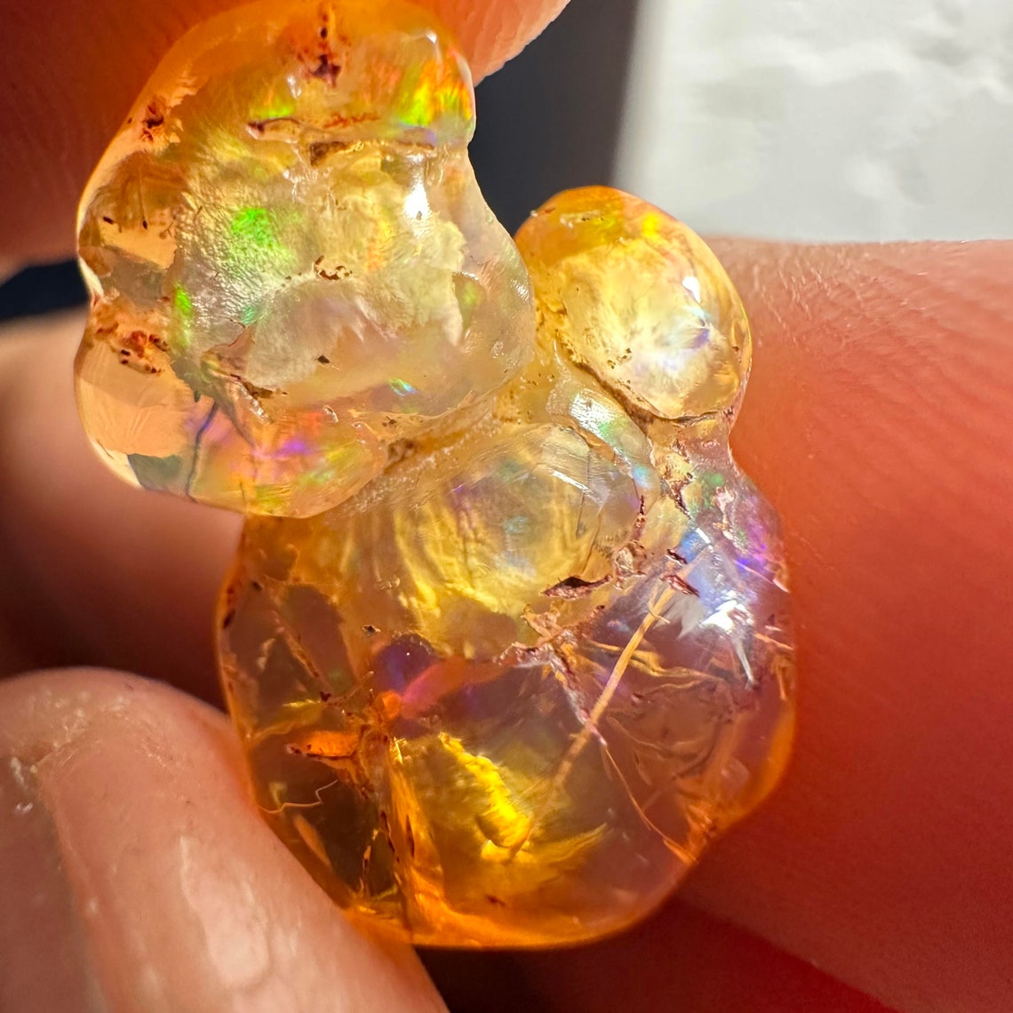 8 Ct Polished Rutile Needle Mexican Fire Opal 18.52 X 13.27 X 7.57 Mm ...