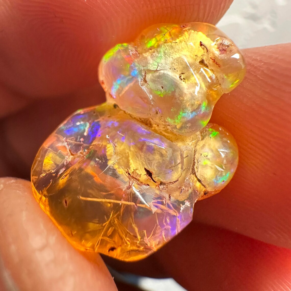 8 Ct Polished Rutile Needle Mexican Fire Opal 18.52 X 13.27 X 7.57 Mm ...