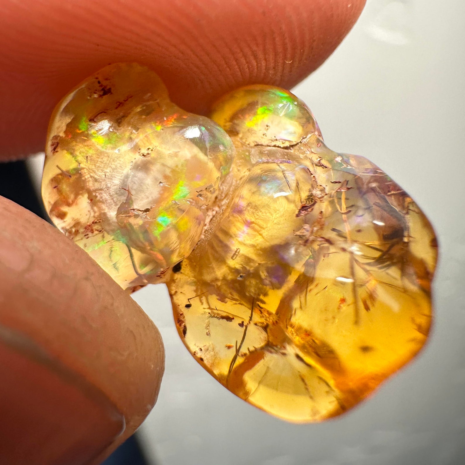 8 Ct Polished Rutile Needle Mexican Fire Opal 18.52 X 13.27 X 7.57 Mm ...