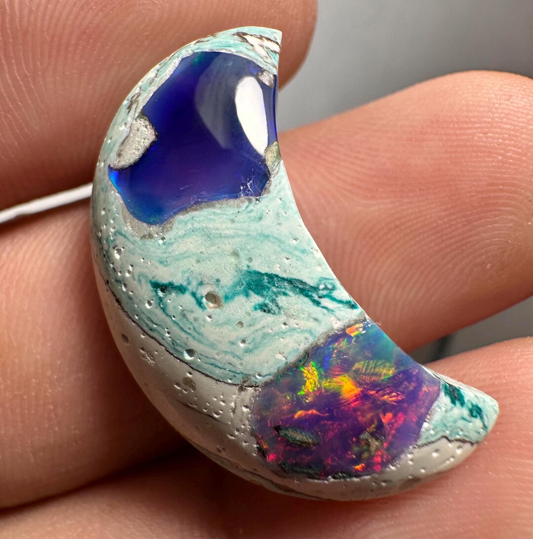 Purple Moon Galaxy Opal, Crystal Moon, Moon Cabochon, Hand Crafted ...