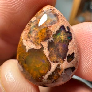 Pear Shape Matrix Opal 22 X 17 X 8 Mm 22 Carats, Black Opal, Australian ...