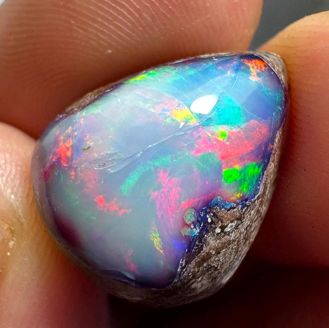 Pear shape Matrix Opal 19.5 x 16 mm 15 carats, black opal, australian ...