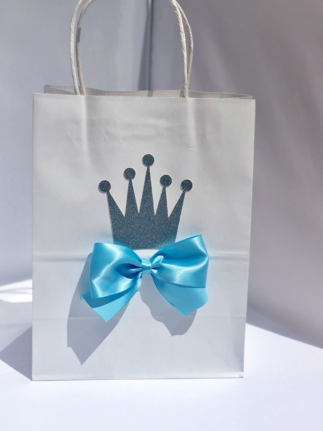 Prince Theme Favor Bags for Candy, Treats, Goodies White Silver Blue ...