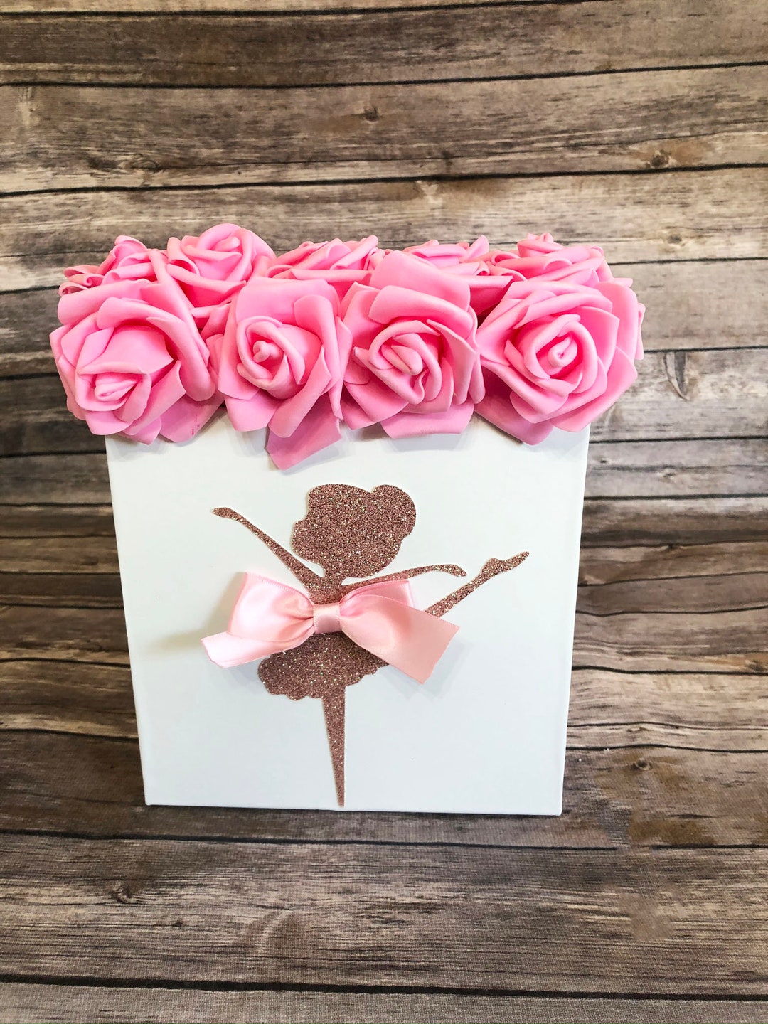 Ballerina Centerpiece Box With Flowers & Bow Ballet Dancer Decor for ...
