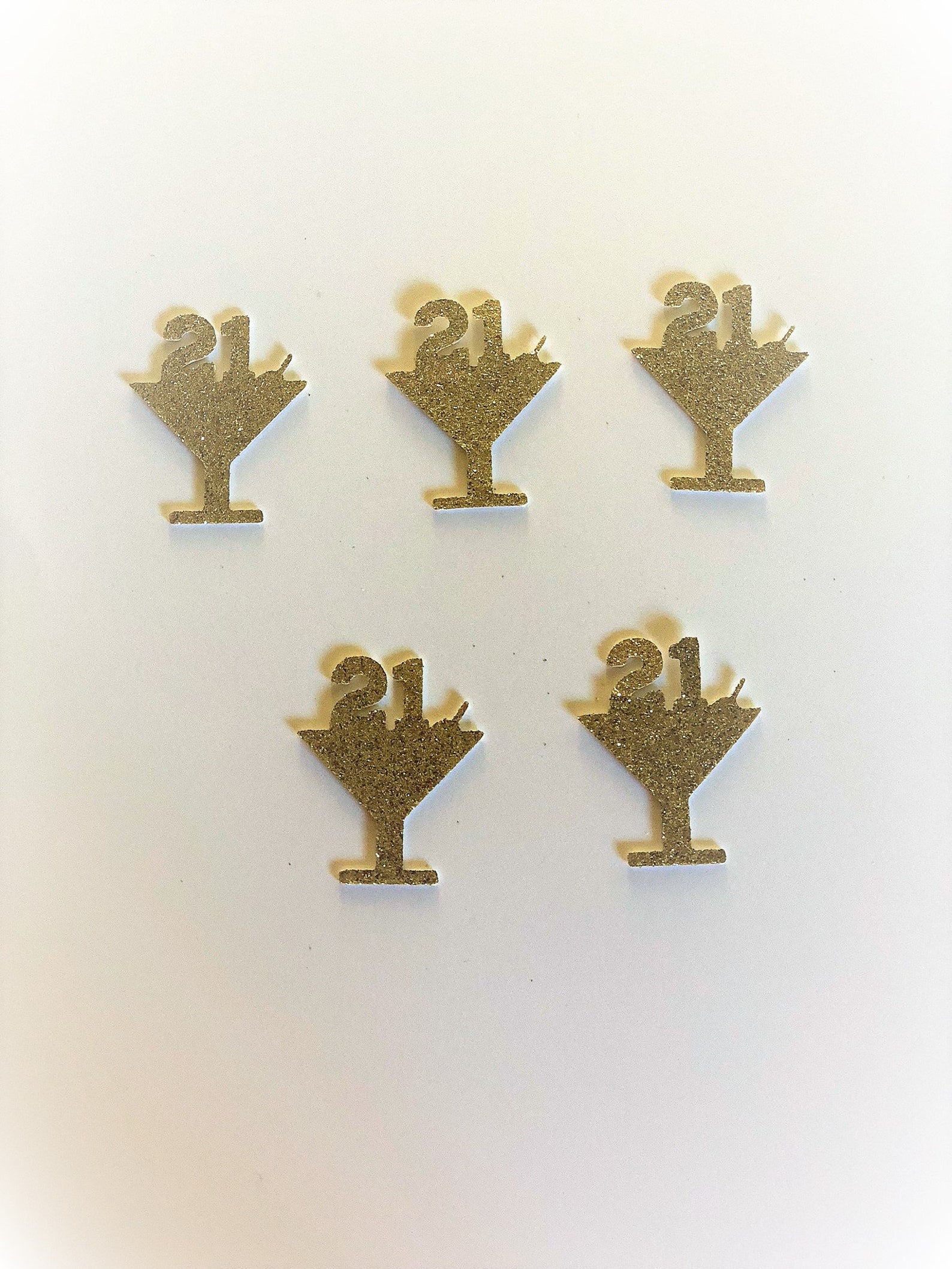 21st Birthday Unique Confetti With Martini Glass Gold Glitter - Etsy