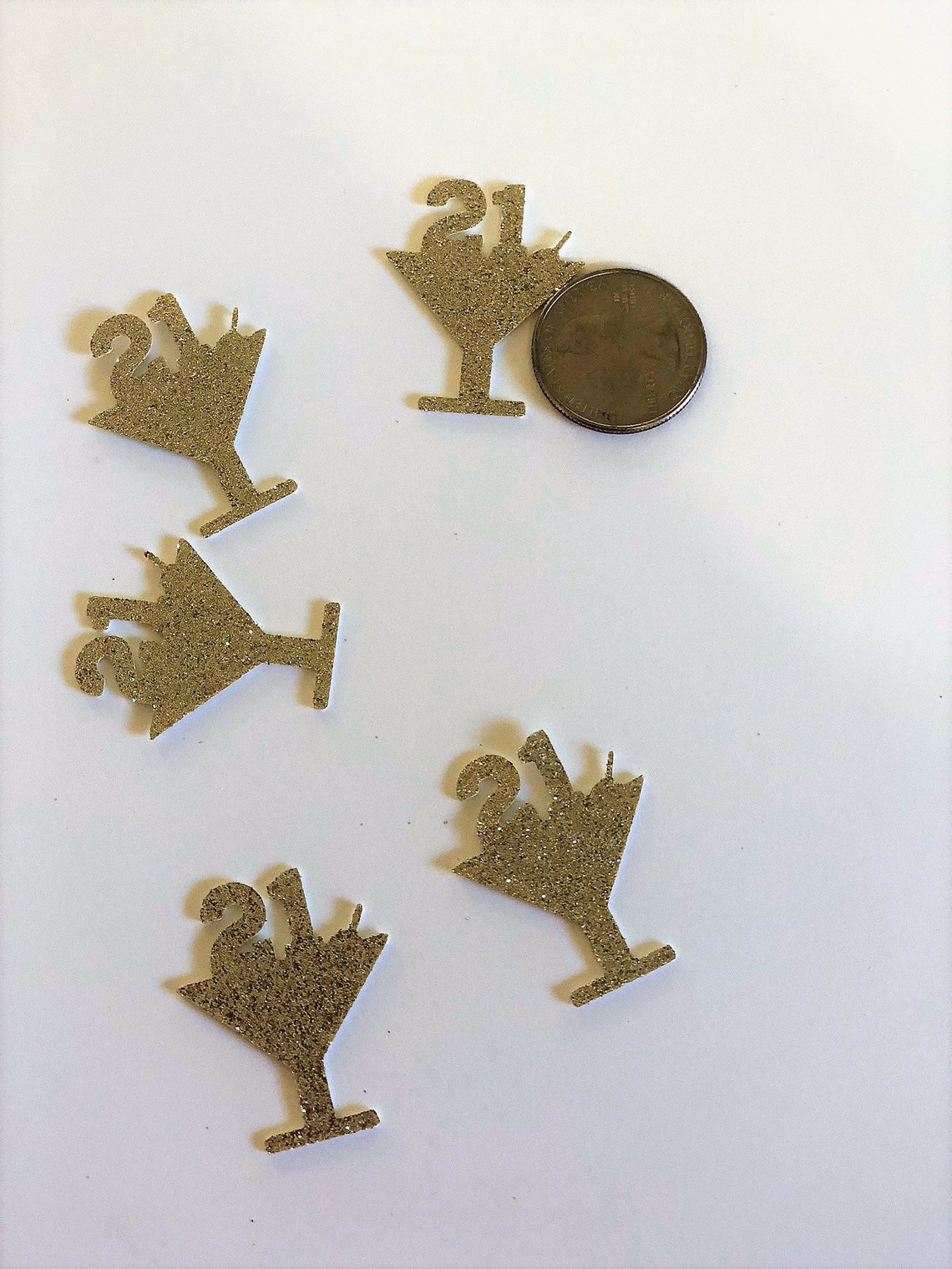 21st Birthday Unique Confetti With Martini Glass Gold Glitter - Etsy