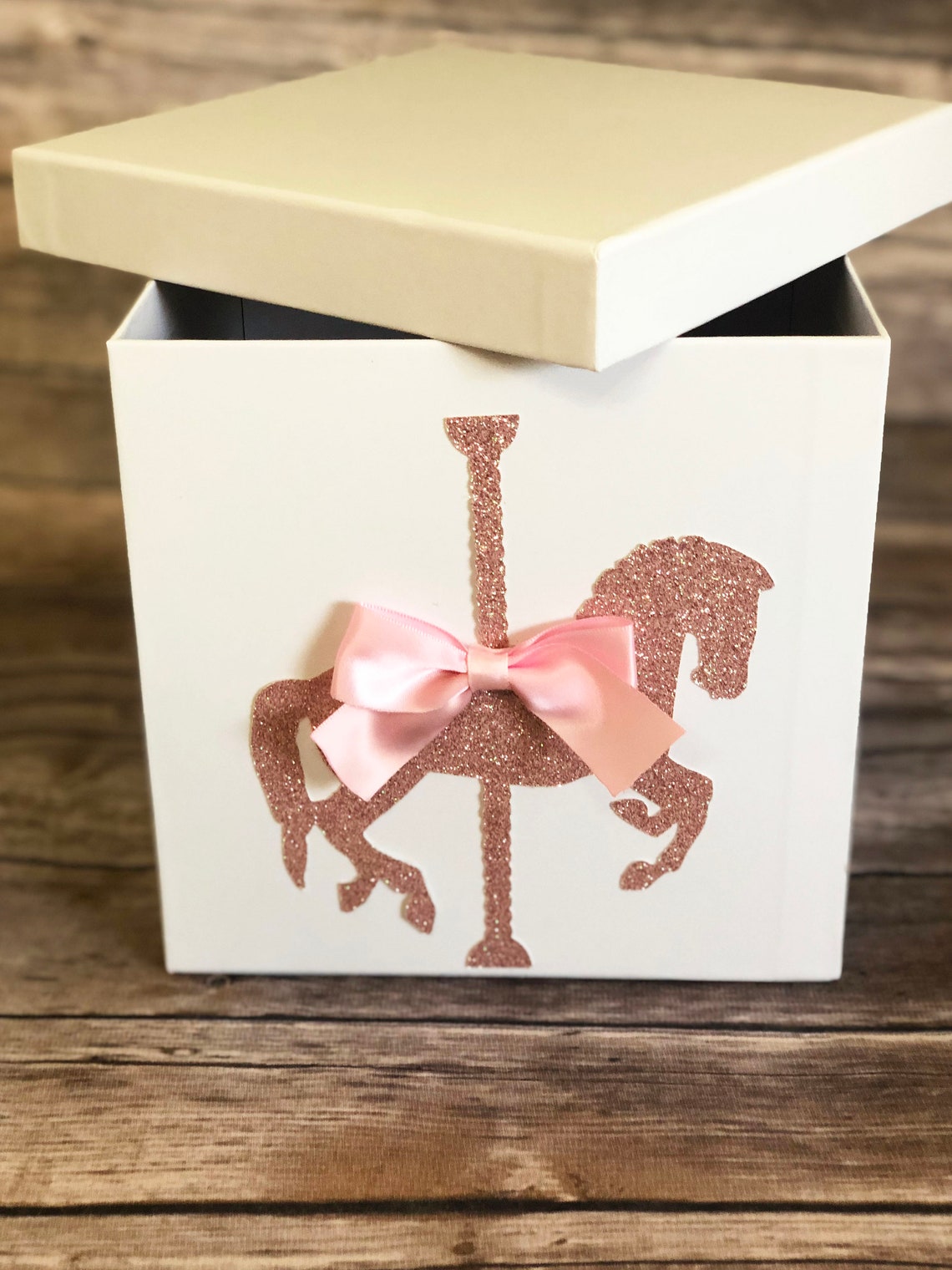 Carousel Centerpiece Box With Carousel Horse and Bow for - Etsy